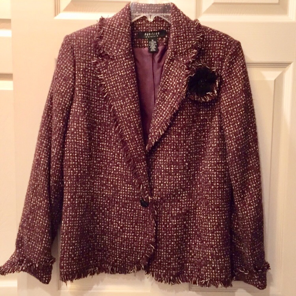 Parisian Signature Frayed Look Blazer - Gem